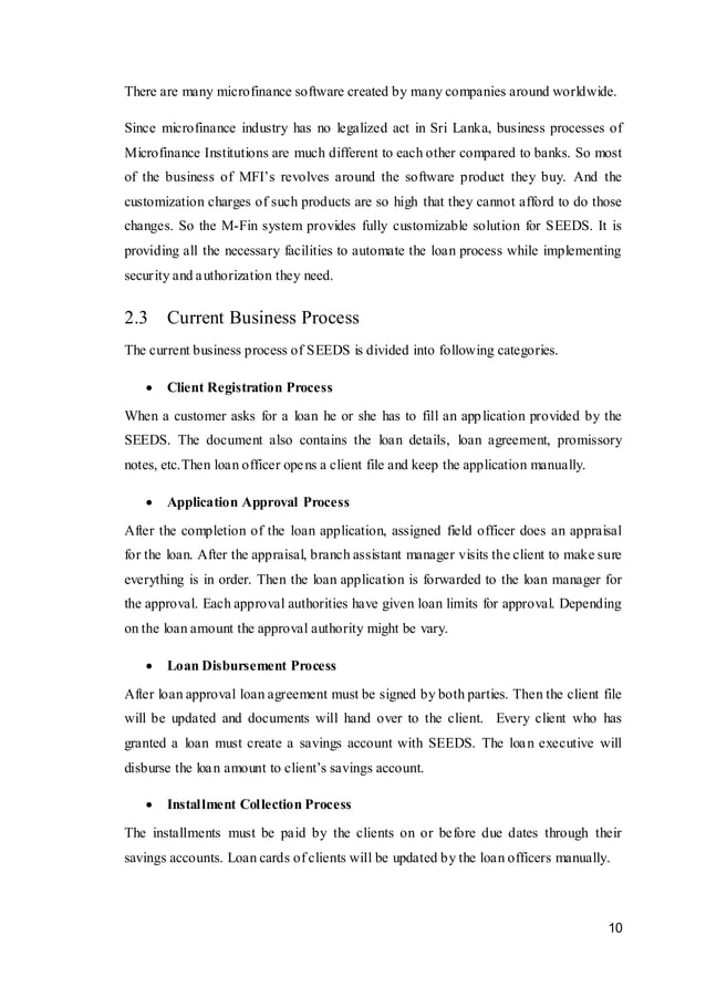 BIT (UCSC) Final Year Project - Microfinance Loan Management System | PDF