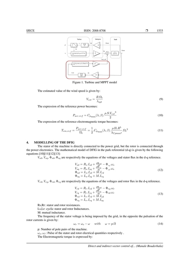 Direct and indirect vector control of a doubly fed induction generator based in a wind energy ...