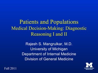 Diagnostic Reasoning I and II | PPT