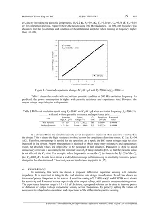 Parasitic consideration for differential capacitive sensor | PDF