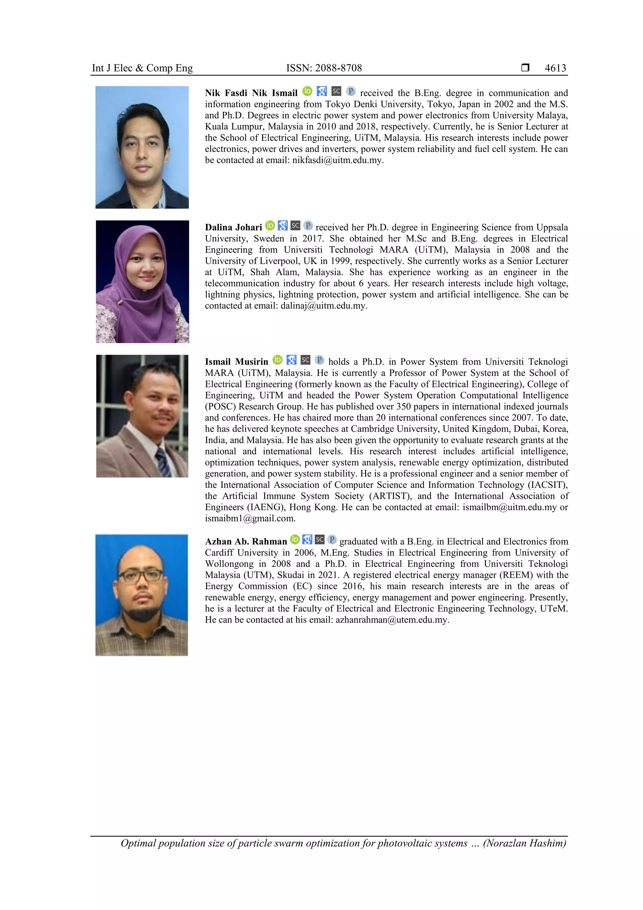 Optimal Population Size Of Particle Swarm Optimization For Photovoltaic Systems Under Partial