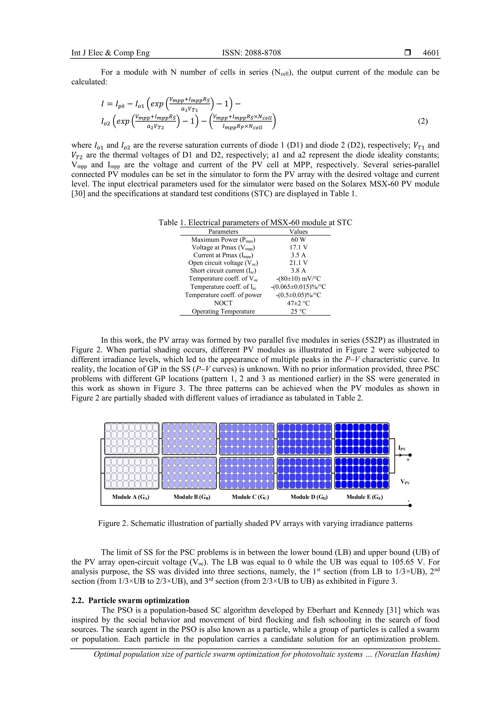 Optimal population size of particle swarm optimization for photovoltaic systems under partial ...