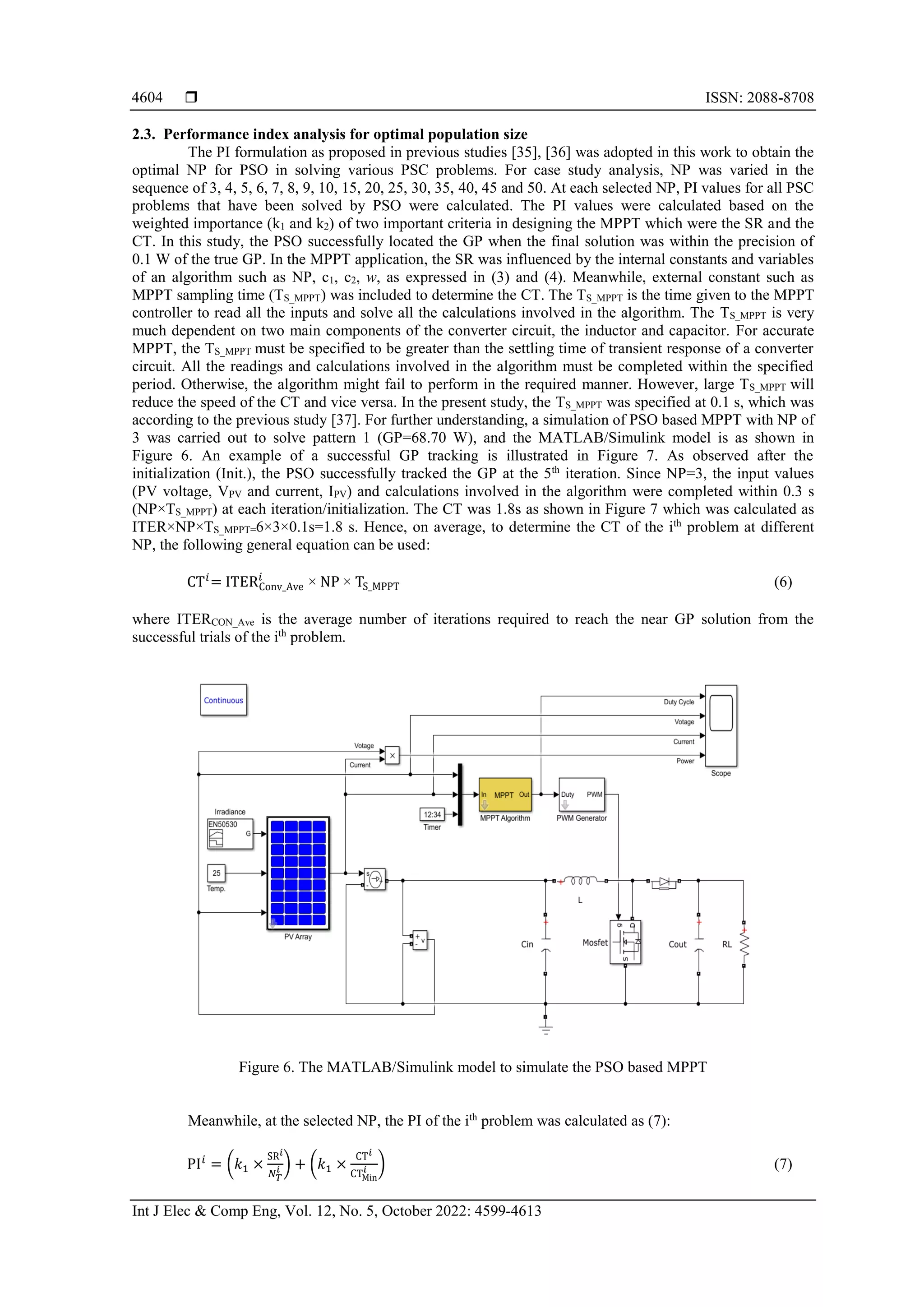 Optimal population size of particle swarm optimization for photovoltaic systems under partial ...