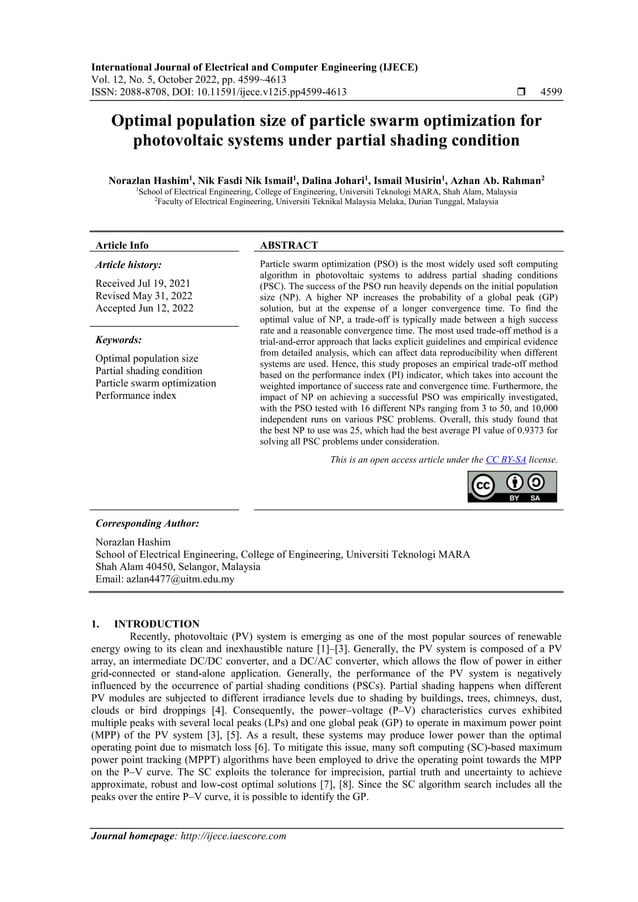 Optimal Population Size Of Particle Swarm Optimization For Photovoltaic Systems Under Partial 