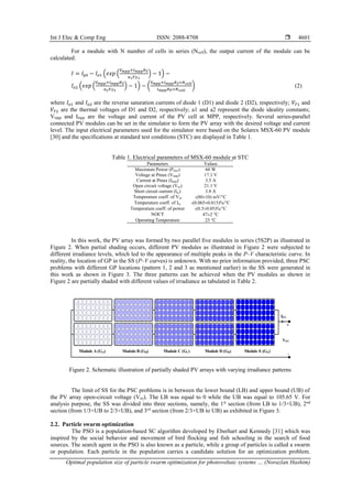 Optimal population size of particle swarm optimization for photovoltaic systems under partial ...
