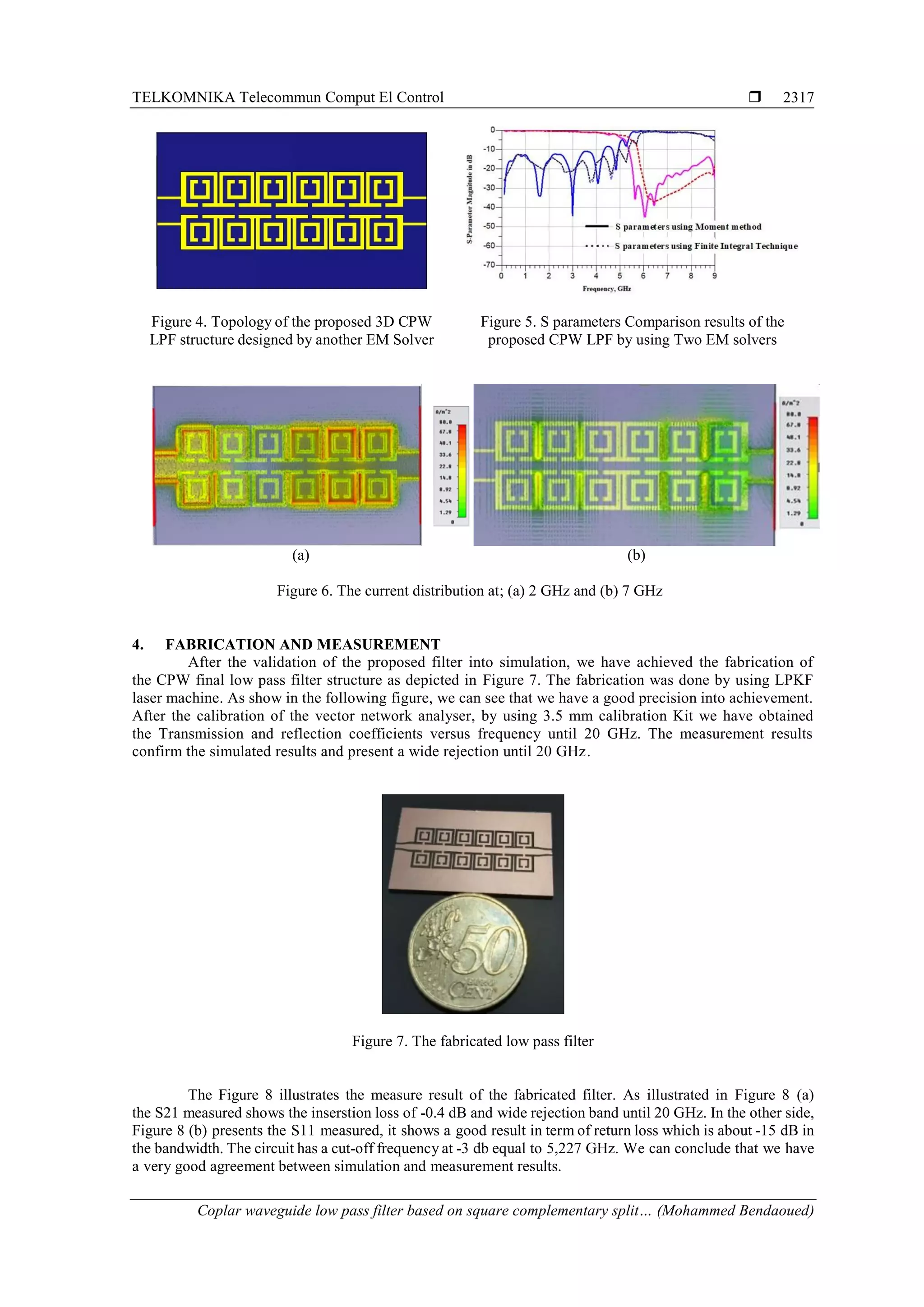 Coplanar Waveguide Low Pass Filter Based On Square Complementary Split Ring Resonator With Wide