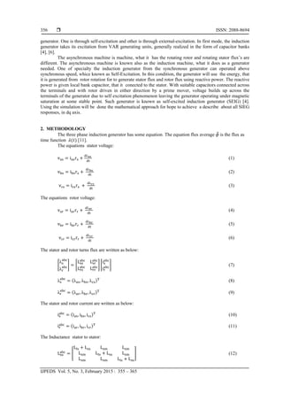 The Self Excited Induction Generator with Observation Magnetizing ...