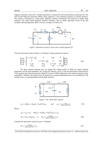The Self Excited Induction Generator with Observation Magnetizing ...