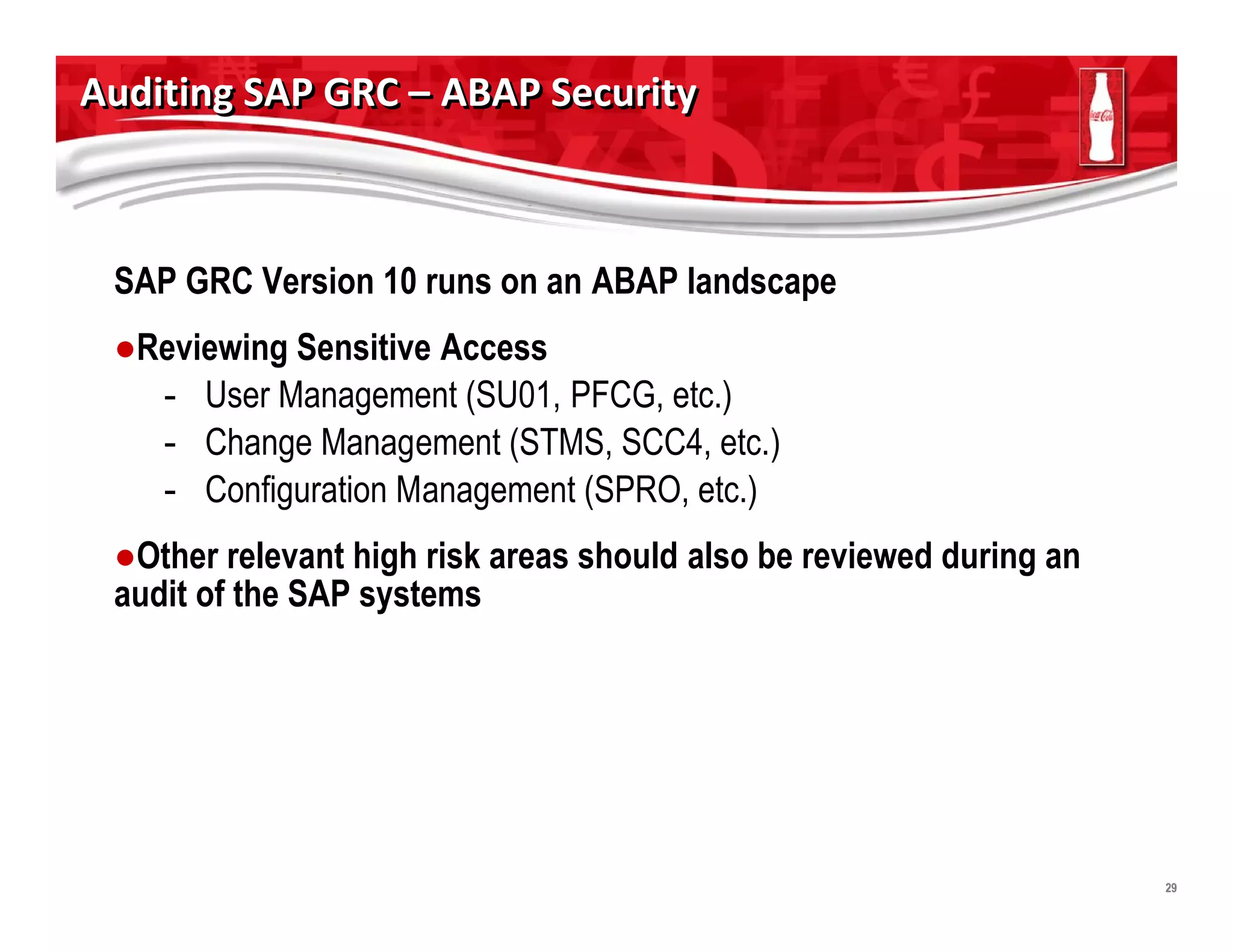 081712 isaca-atl-auditing sap-grc | PDF
