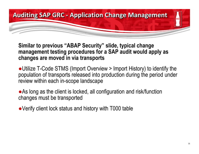 081712 isaca-atl-auditing sap-grc | PDF | Business Administration | Business