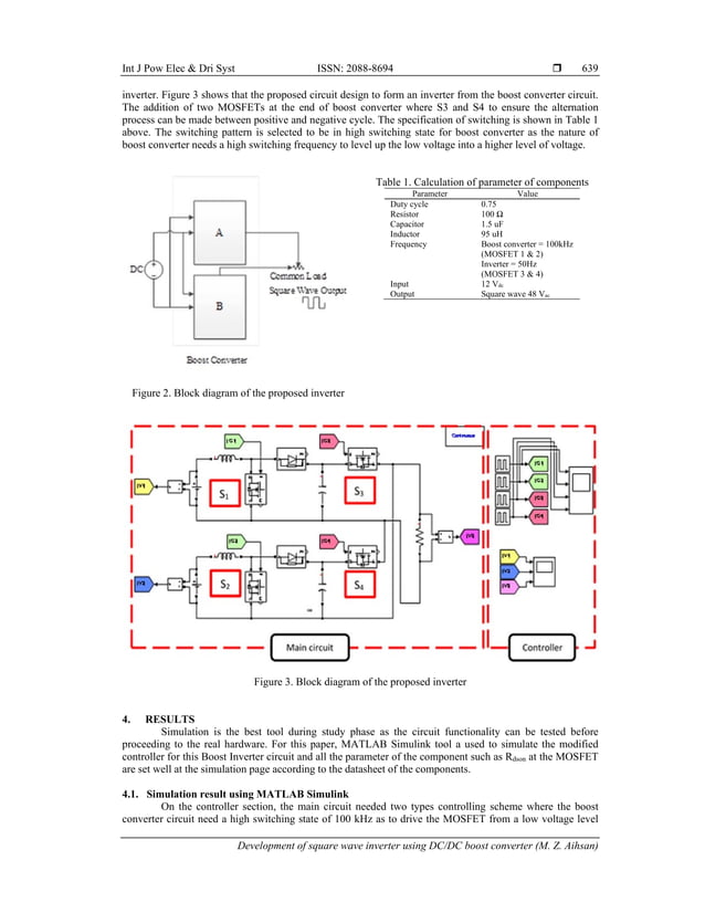 Development of square wave inverter using DC/DC boost converter | PDF