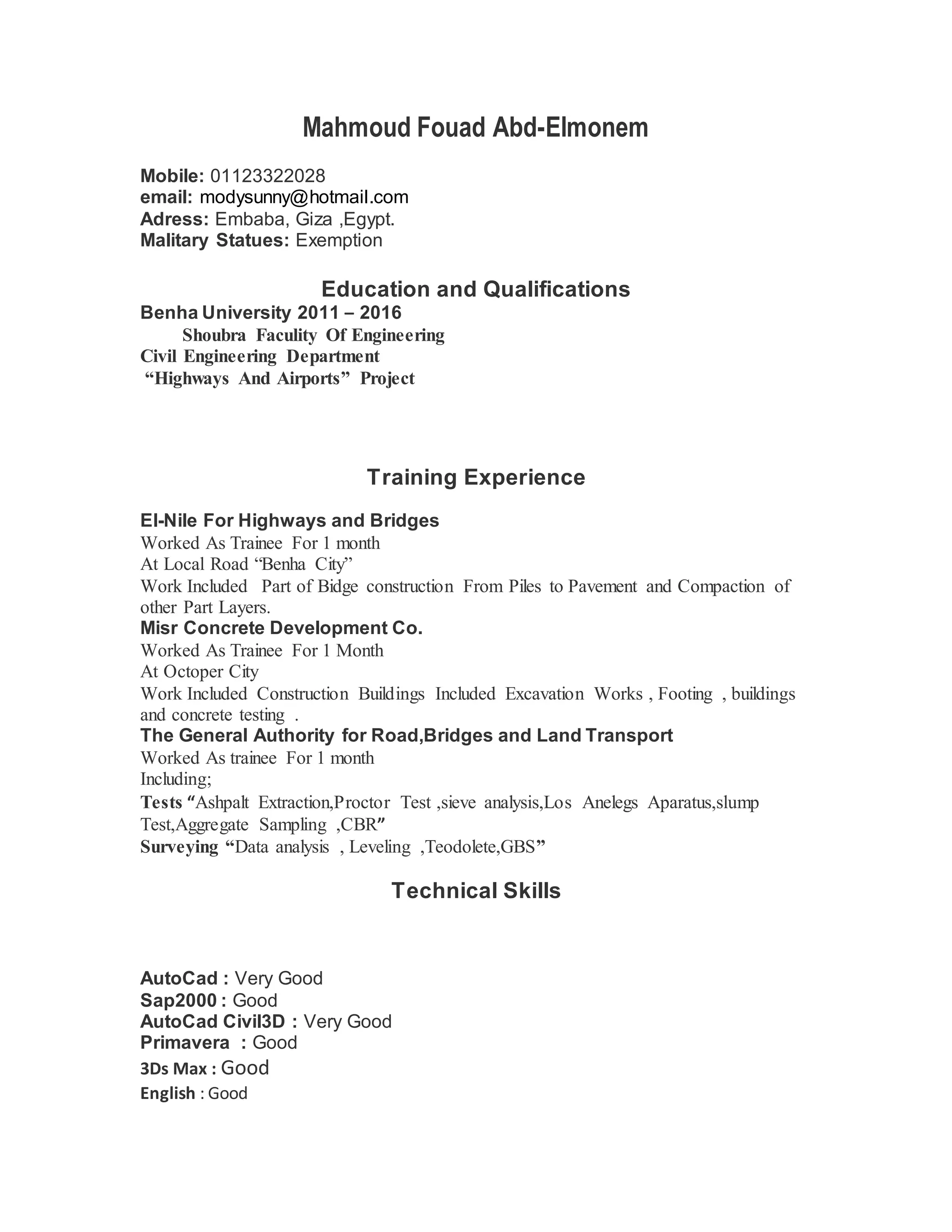 Mahmoud-Fouad CV2 | PDF