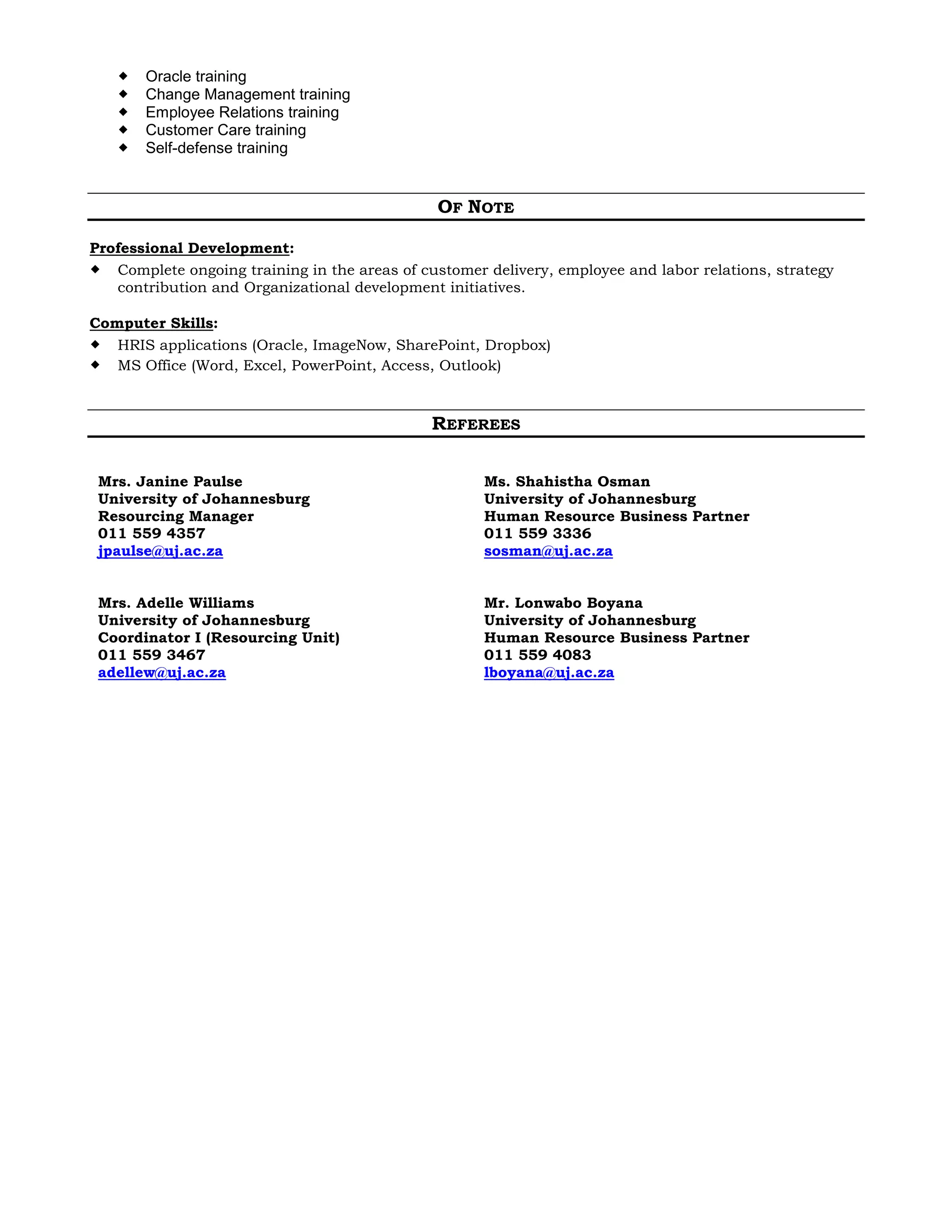 Chandni Hira HR Professional CV 2016 | PDF