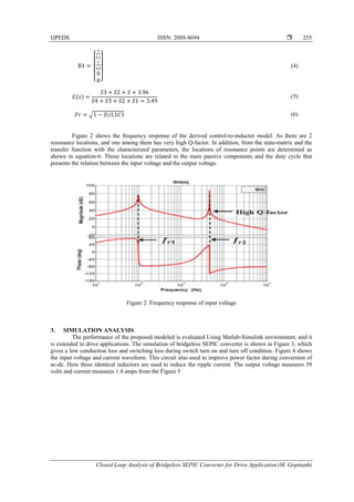Closed Loop Analysis of Bridgeless SEPIC Converter for Drive Application | PDF