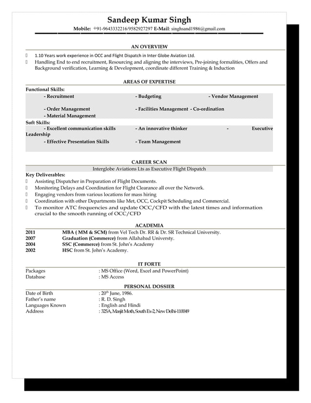 Sandeep CV | PDF