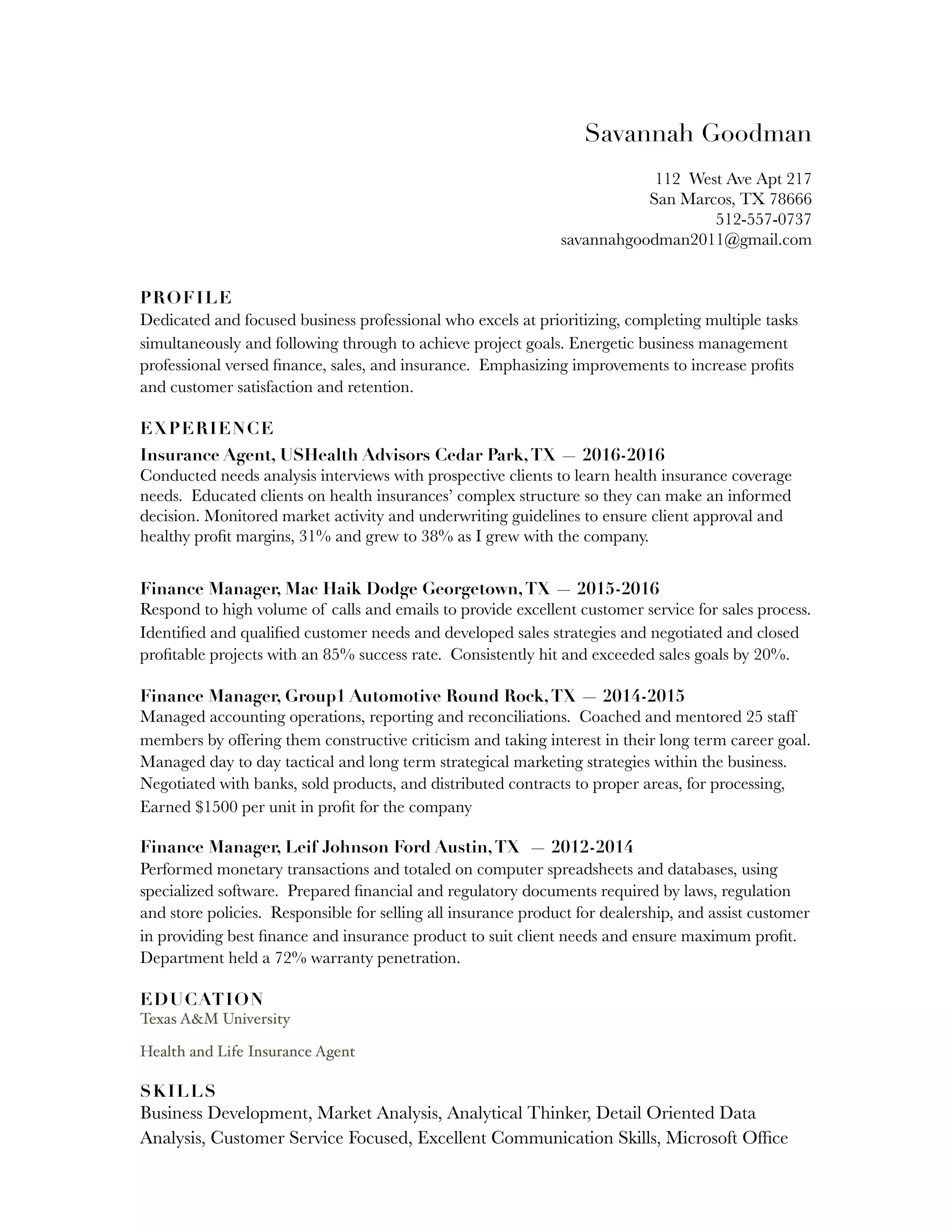 Savannah's Resume 2017 | PDF