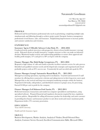 Savannah's Resume 2017 | PDF