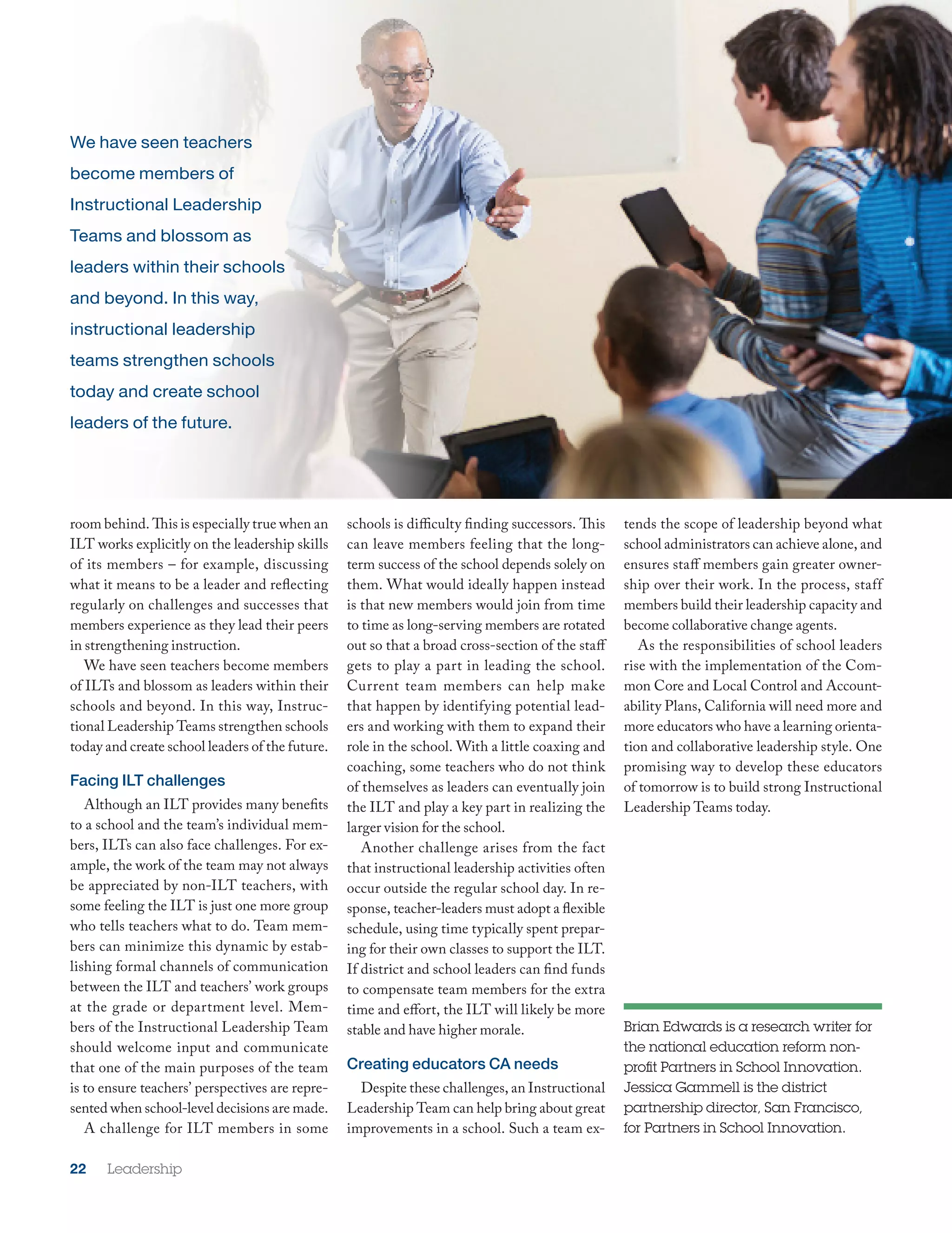 Building Strong School Leadership Teams to Sustain Reform | PDF