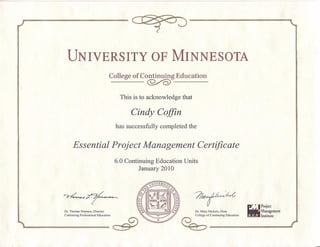 Project Management Certificate | PPT