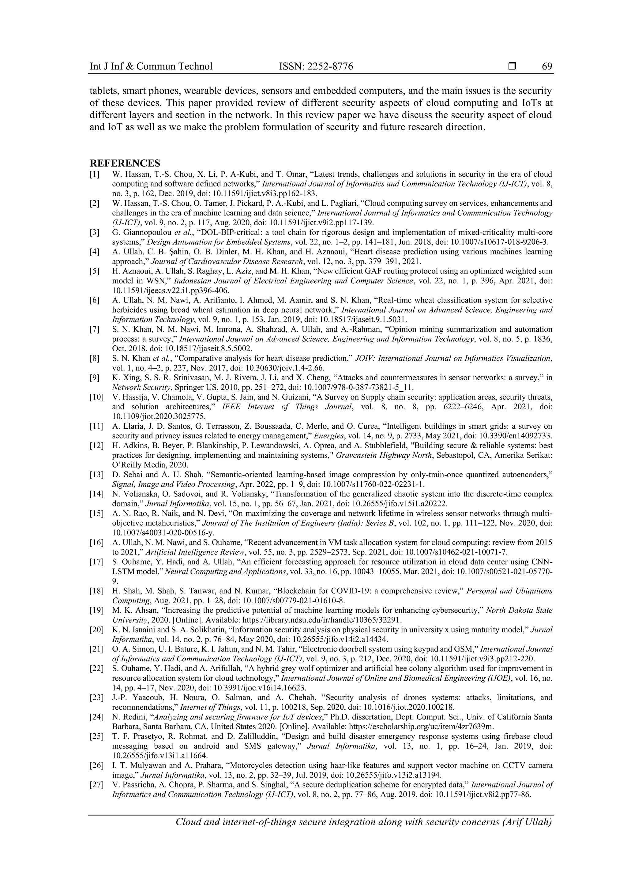 Cloud and internet-of-things secure integration along with security concerns | PDF