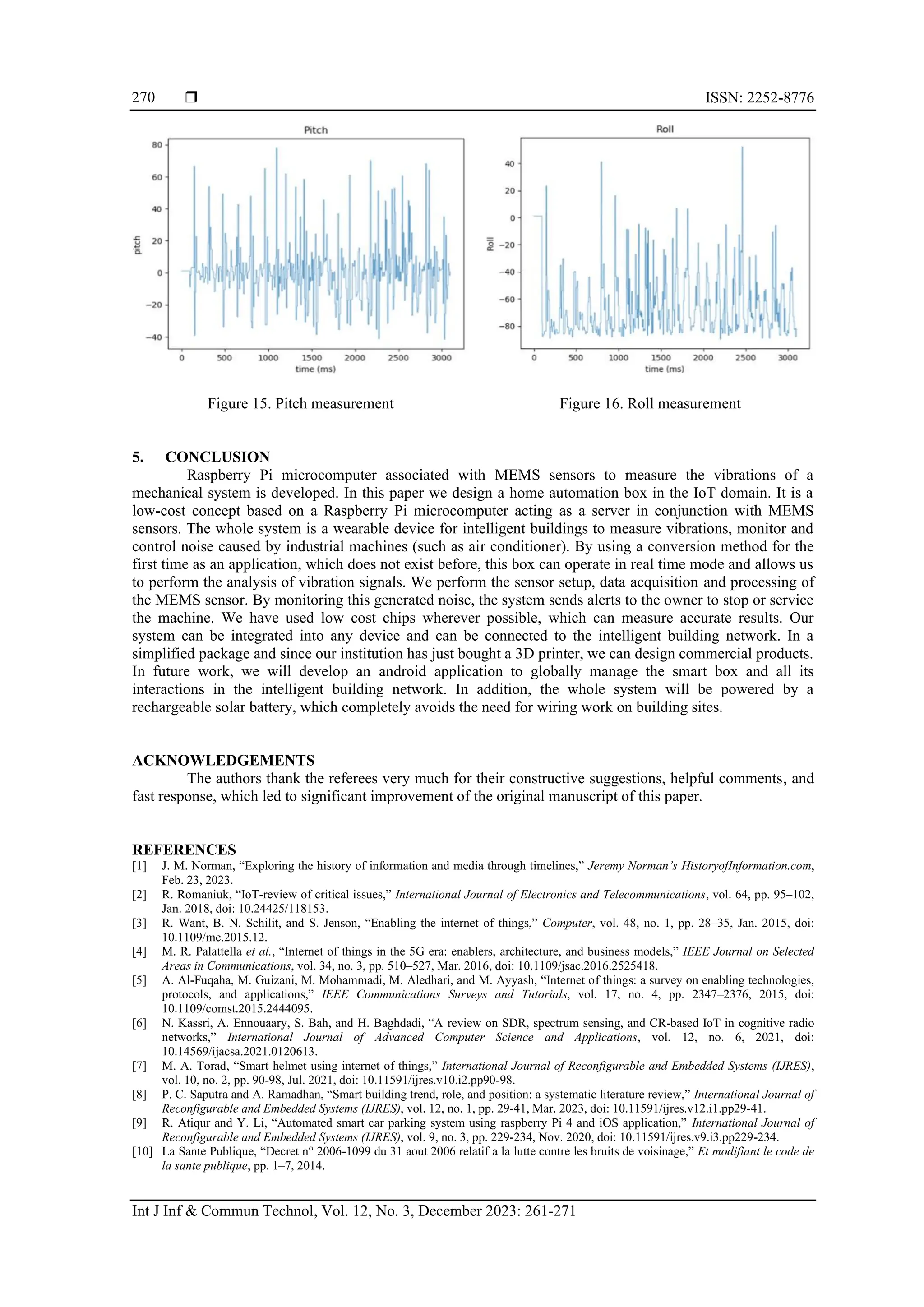 Smart portable system for monitoring vibration based on the Raspberry Pi microcomputer and the ...