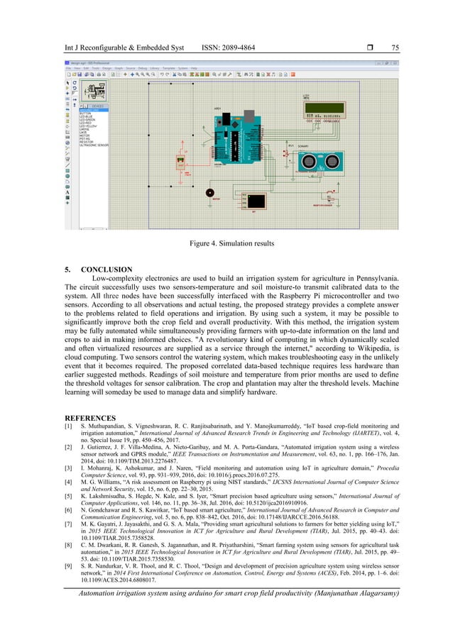 Automation Irrigation System Using Arduino For Smart Crop Field Productivity 