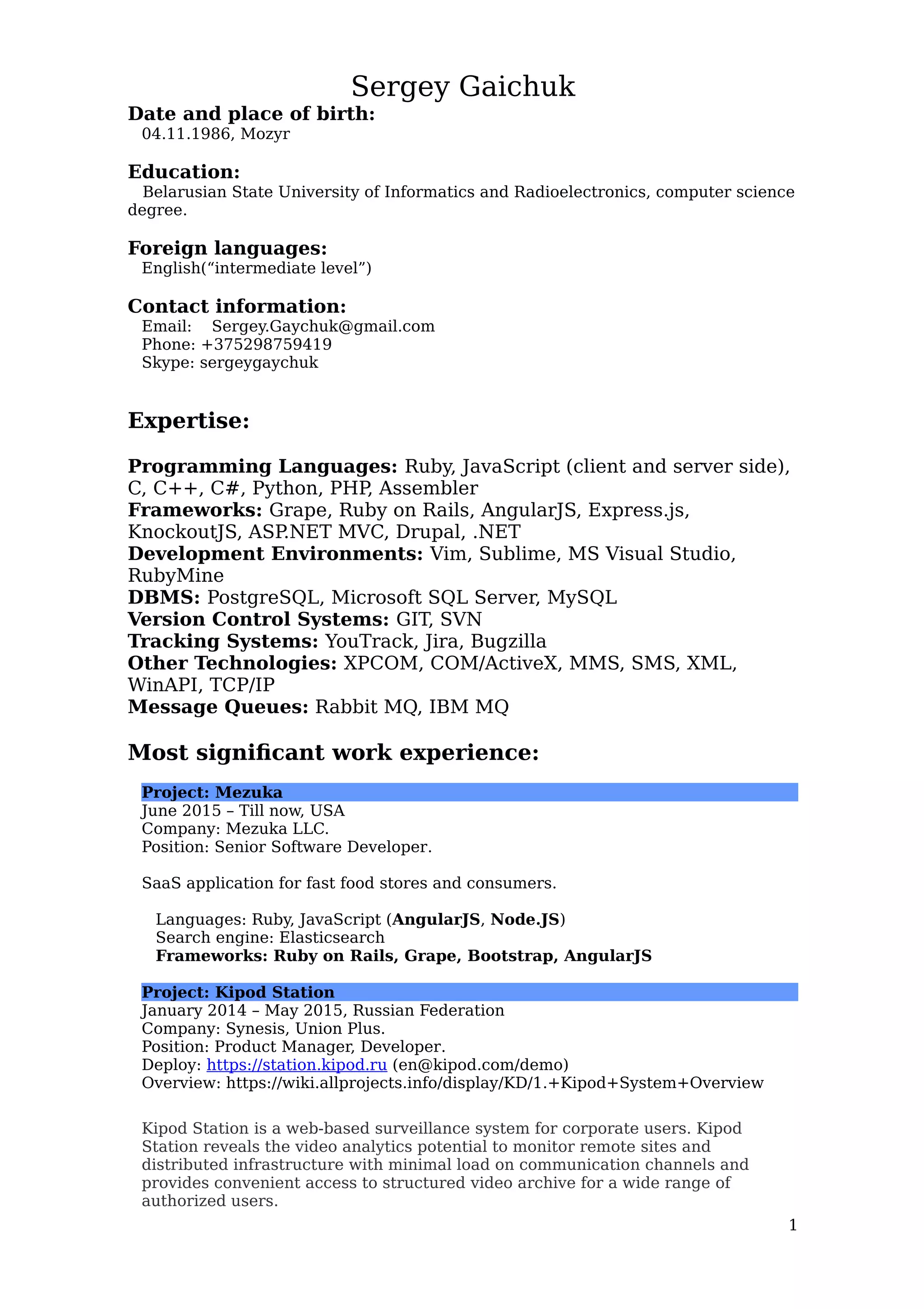 cv_Gaichuk | PDF