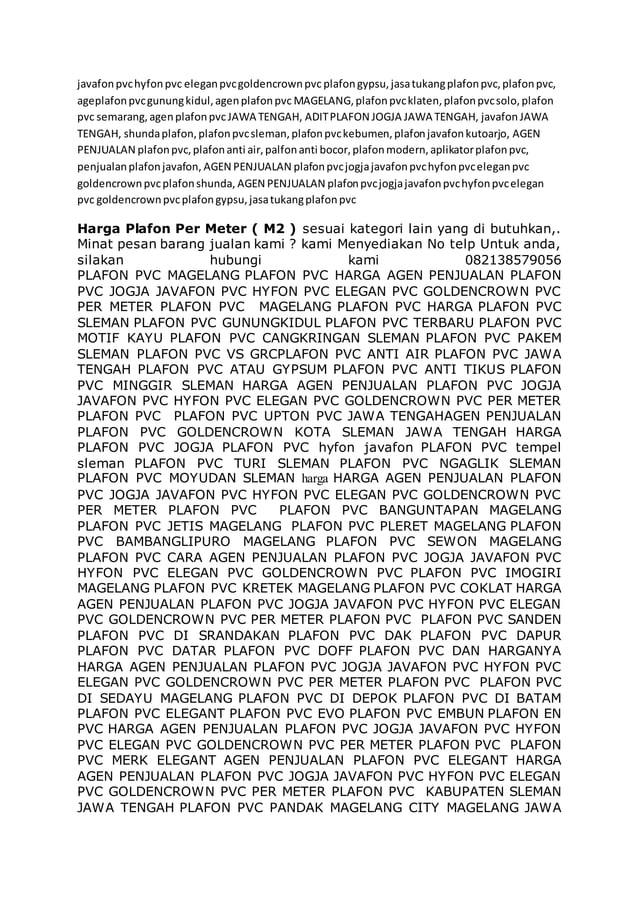 082138579056 agen penjualan plafon pvc shunda di magelang | PDF