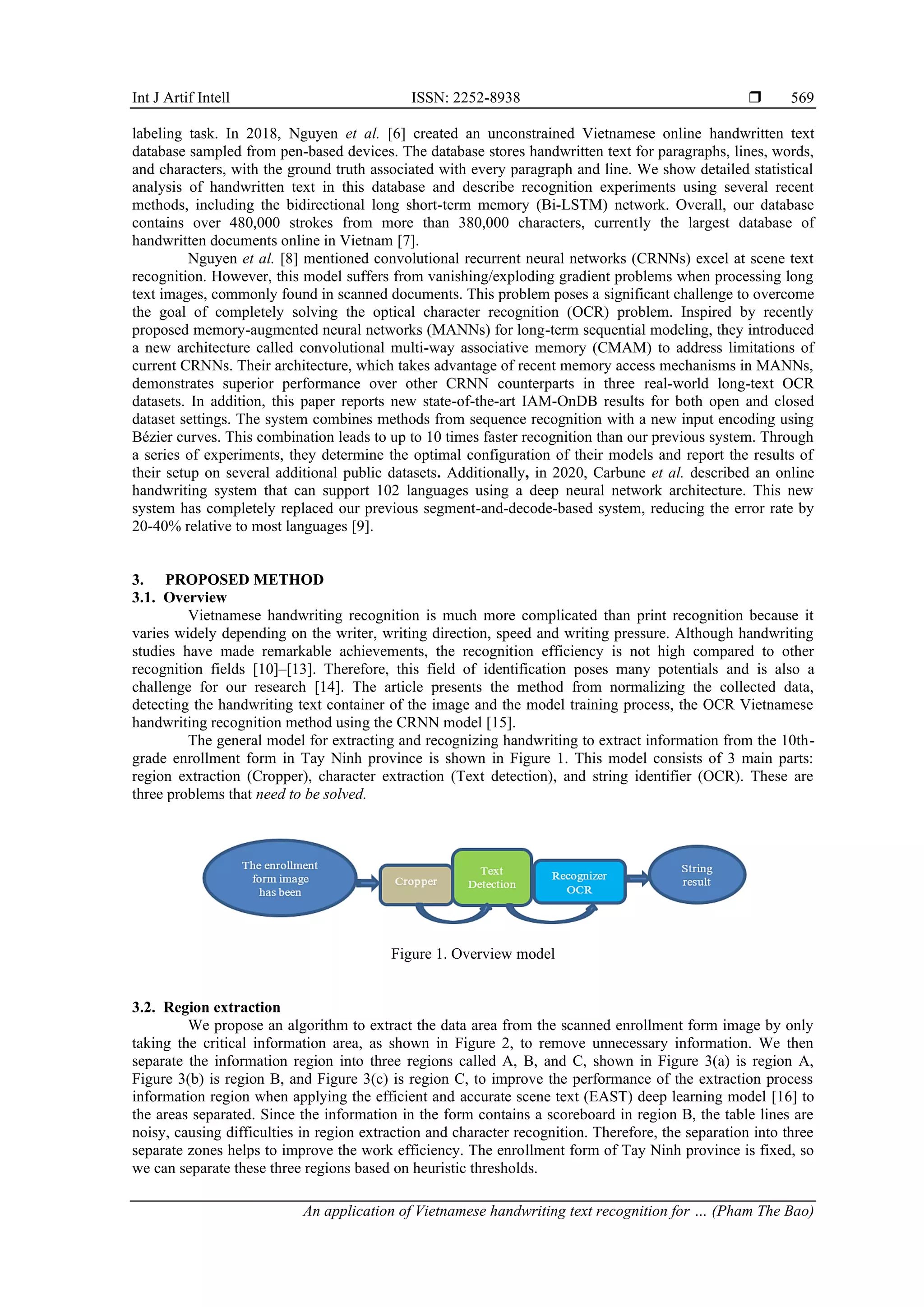 An Application Of Vietnamese Handwriting Text Recognition For Information Extraction From High