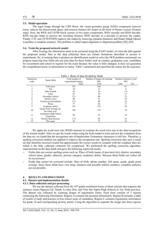 An application of Vietnamese handwriting text recognition for information extraction from high ...