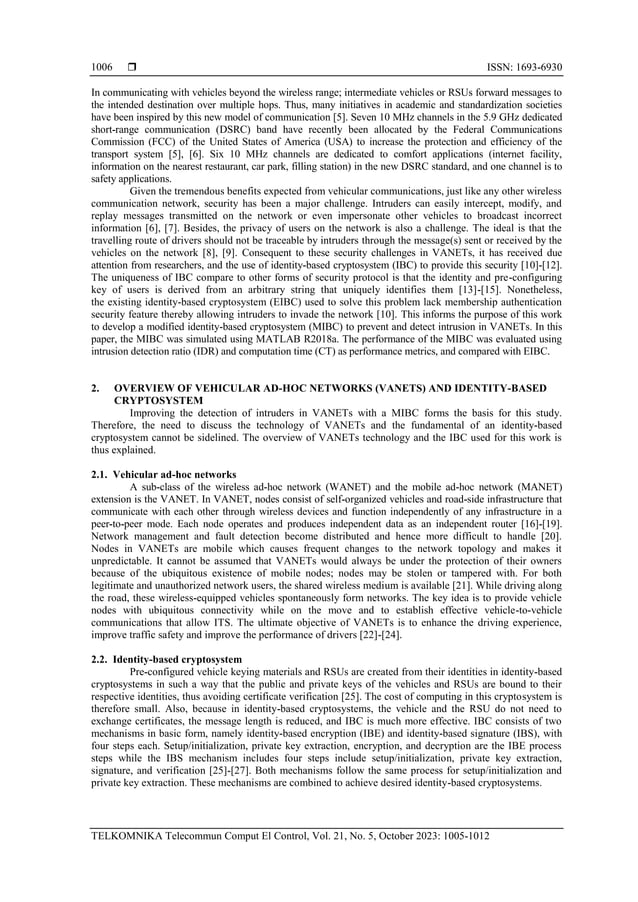 Improving The Detection Of Intrusion In Vehicular Ad Hoc Networks With Modified Identity Based