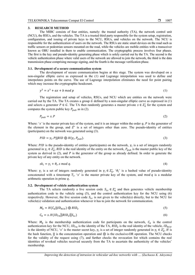 Improving the detection of intrusion in vehicular ad-hoc networks with modified identity-based ...