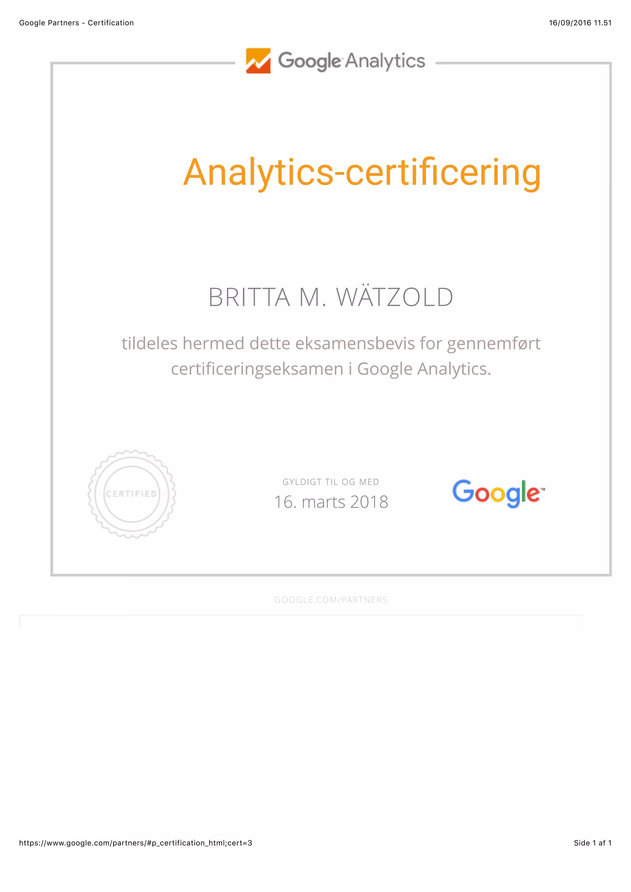 Google Partners - Certification | PDF