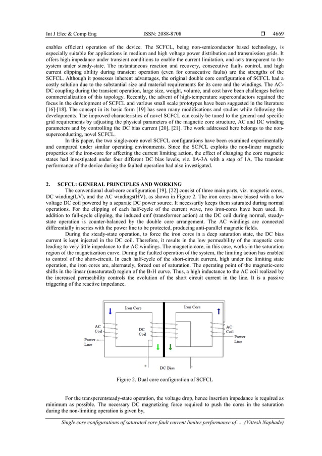 Single core configurations of saturated core fault current limiter performance of laboratory ...