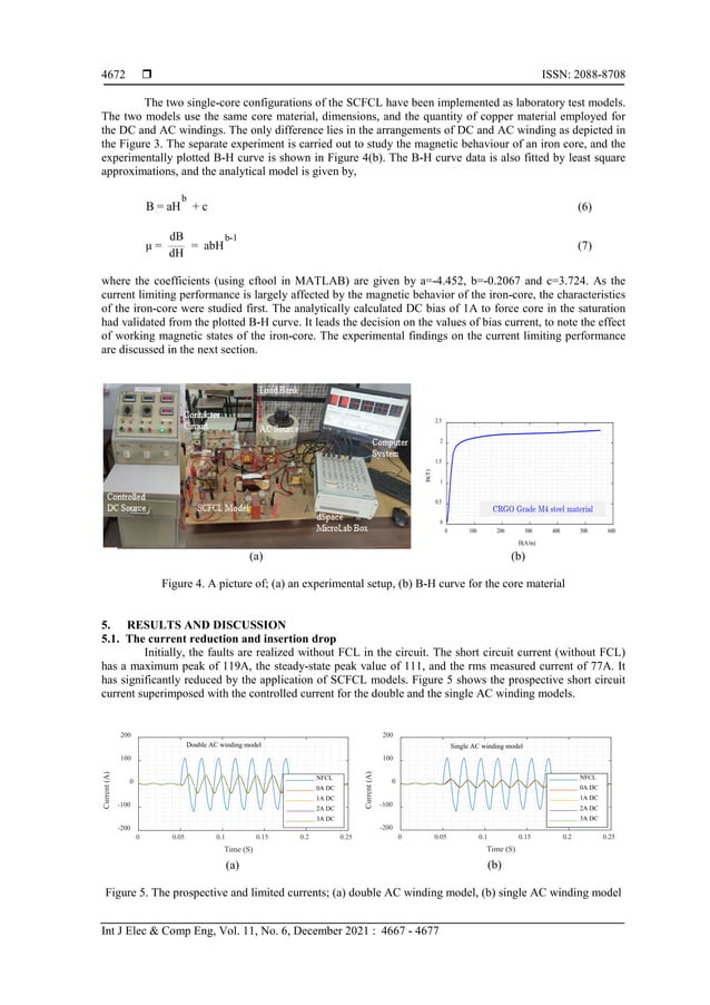Single core configurations of saturated core fault current limiter performance of laboratory ...