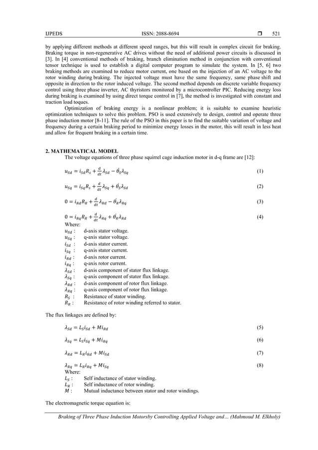 Braking of Three Phase Induction Motorsby Controlling Applied Voltage and Frequency Based on ...