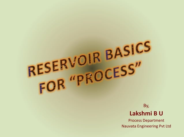 Reservoir basics | PPTX
