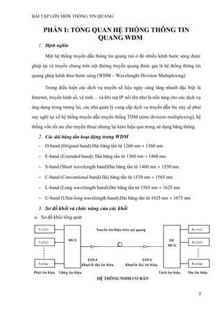 Bài tập lớn môn thông tin quang WDM_08293012092019 | PDF