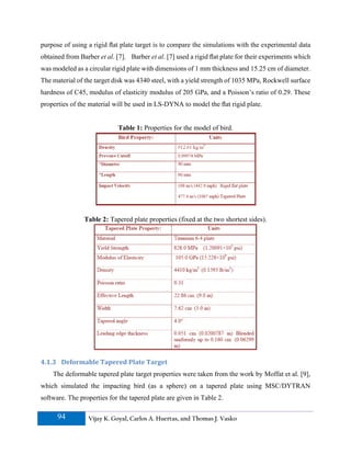 Smooth Particle Hydrodynamics for Bird-Strike Analysis Using LS-DYNA | PDF
