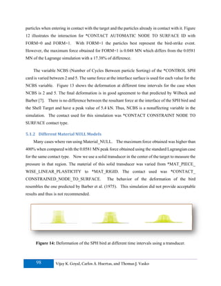 Smooth Particle Hydrodynamics for Bird-Strike Analysis Using LS-DYNA | PDF