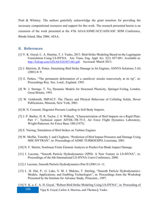 Smooth Particle Hydrodynamics for Bird-Strike Analysis Using LS-DYNA | PDF