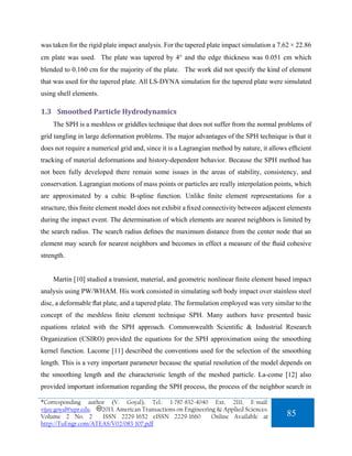 Smooth Particle Hydrodynamics for Bird-Strike Analysis Using LS-DYNA | PDF