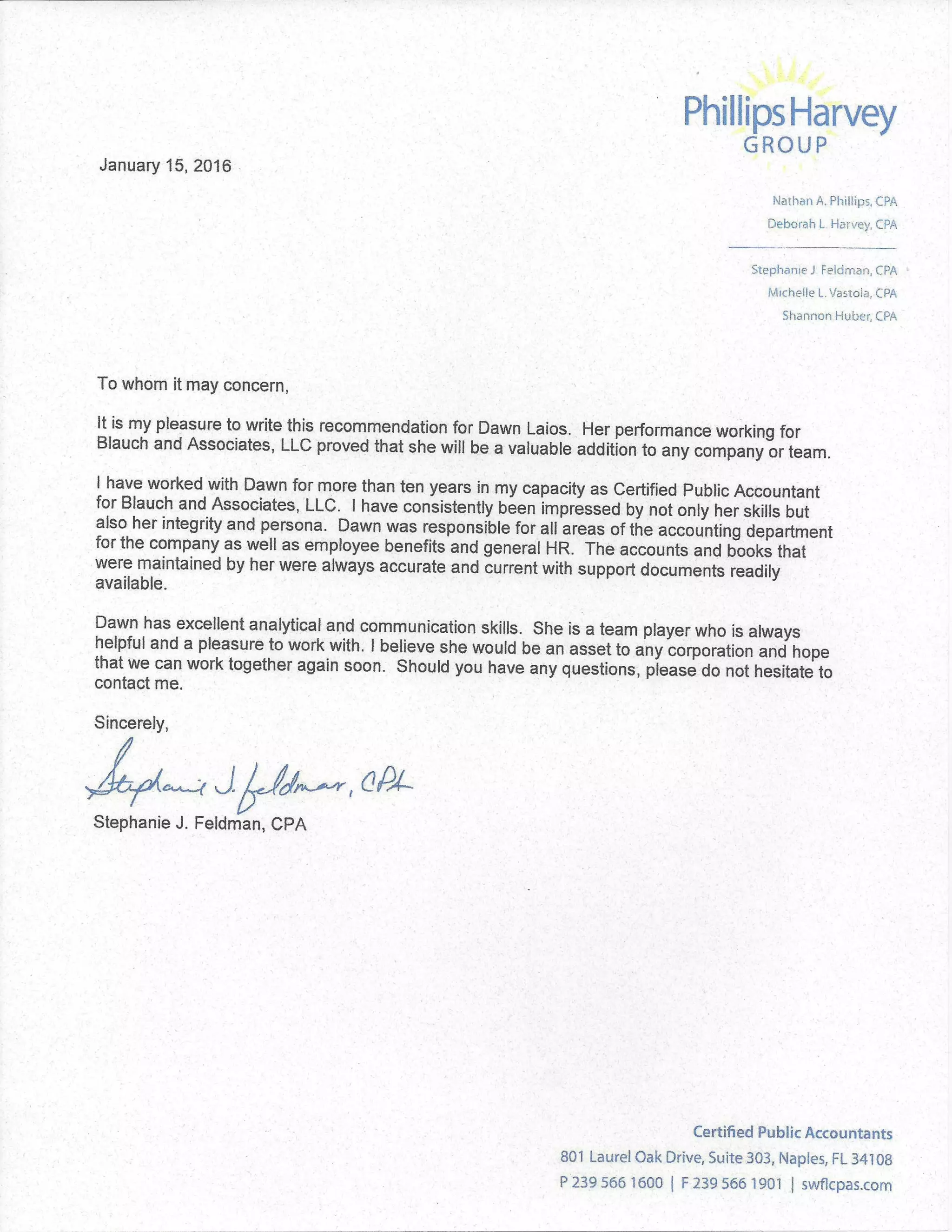 Phillips Harvey Group Reference Letter | PDF