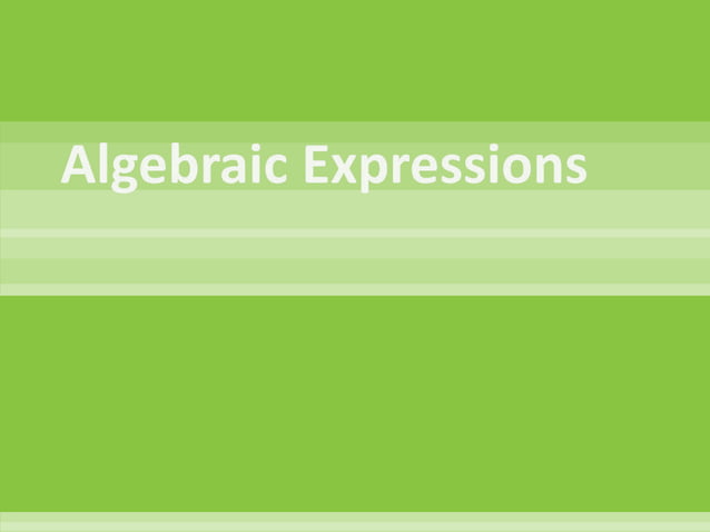0830 algebraic expressions | PPT