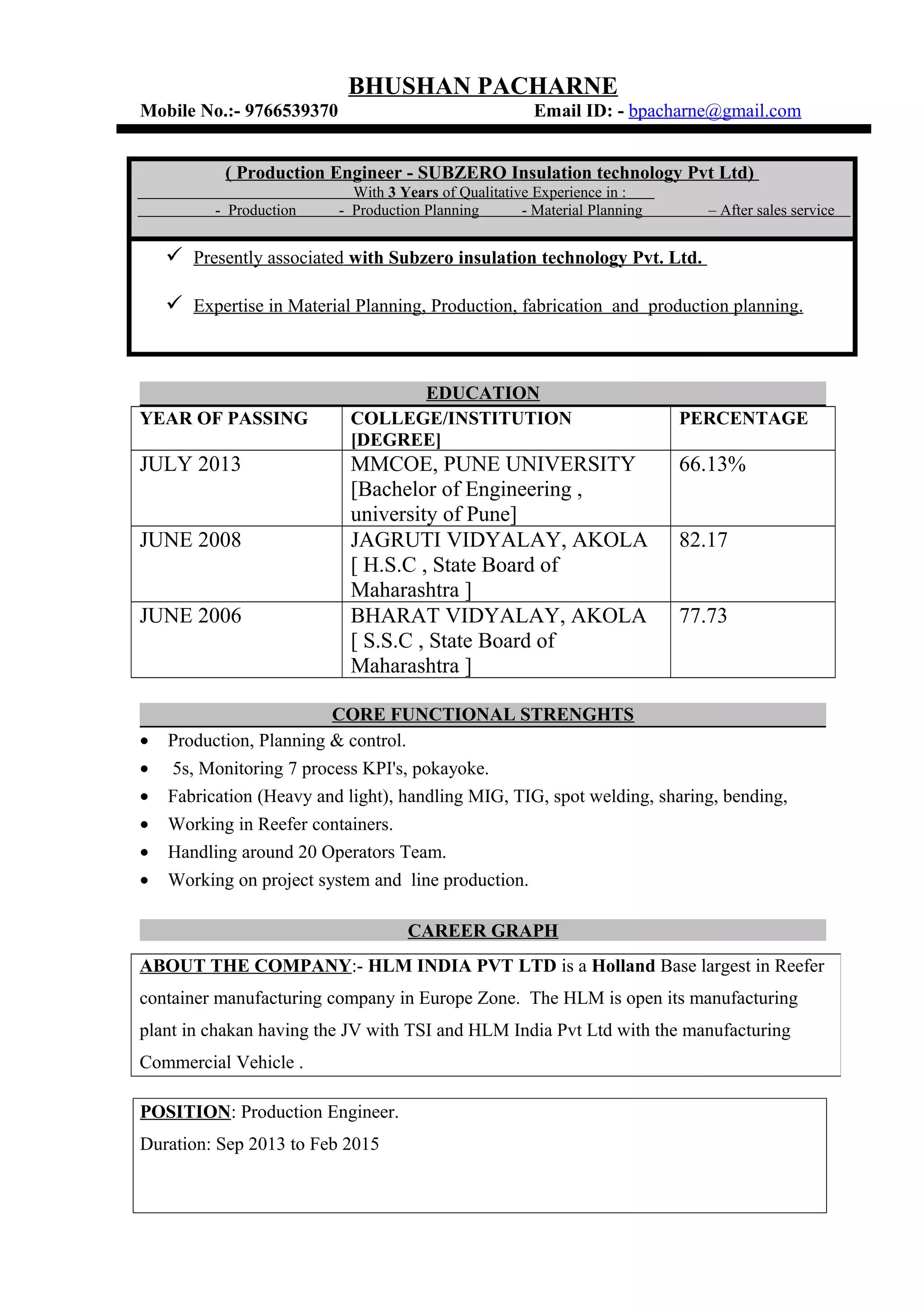 bhushan resume | DOC