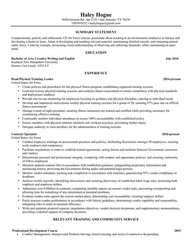 Haley Hogue Resume - 1 | PDF
