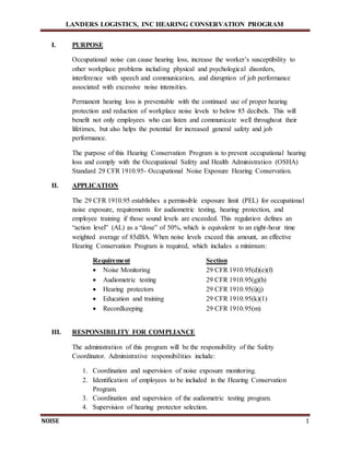 Hearing Conservation program | DOCX | Ear, Nose and Throat Conditions ...