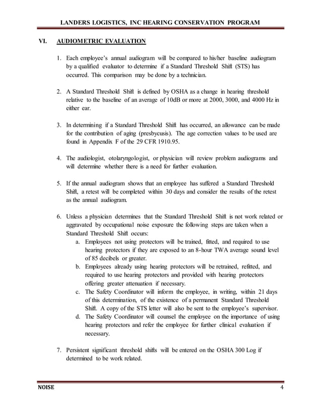 Hearing Conservation program | PDF