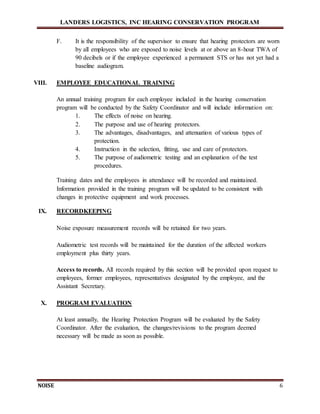 Hearing Conservation program | DOCX
