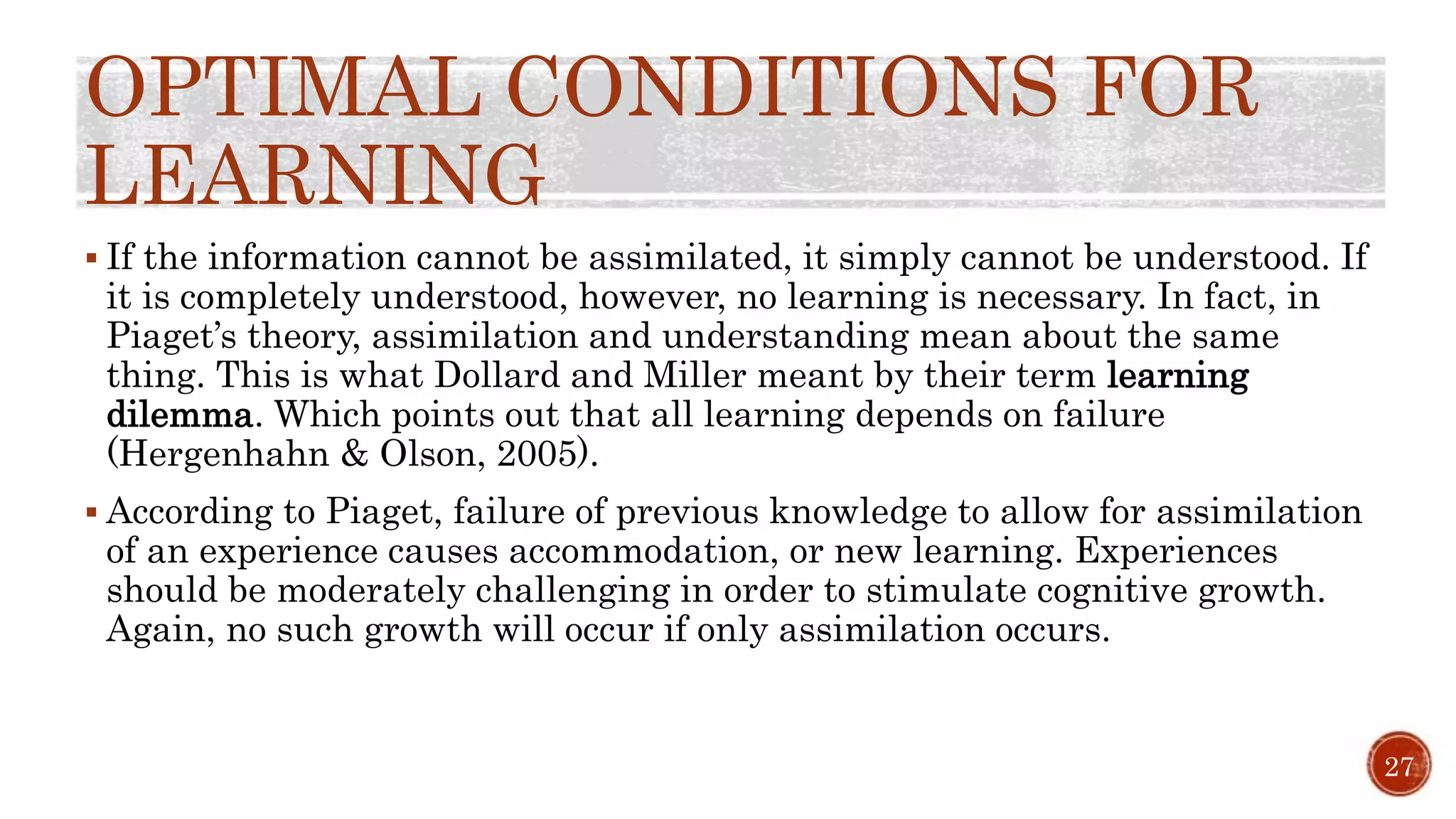 Stages of Cognitive Development - J. Piaget | PPTX